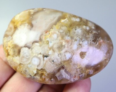 133g Natural Snowflake Cherry Blossom Flower Agate Crystal Palm Stone ...