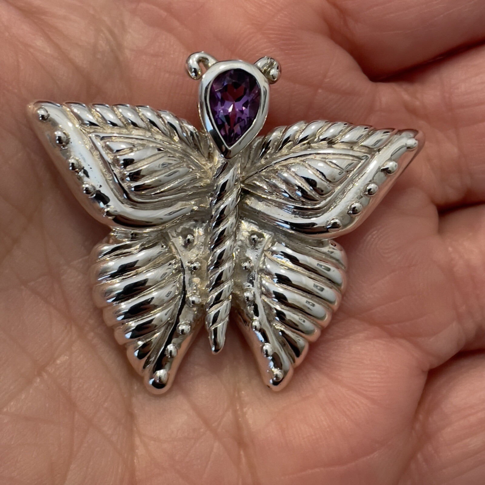 Judith Ripka 925 Sterling Silver Brooch Pin Amethyst Gemstone | eBay