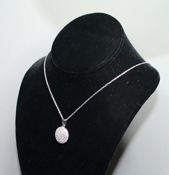 1 CT Diamond Pave Pendant - 925 Disc and Chain - 18" | eBay