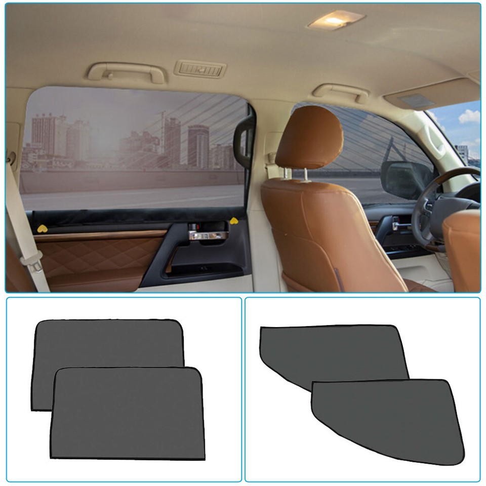 4× Magnetic Car Side Front Rear Window Sun Shade Curtains Cover UV ...