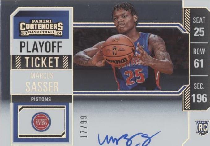 2023-24 Panini Contenders - Rookie Ticket Variation Marcus Sasser #118 ...