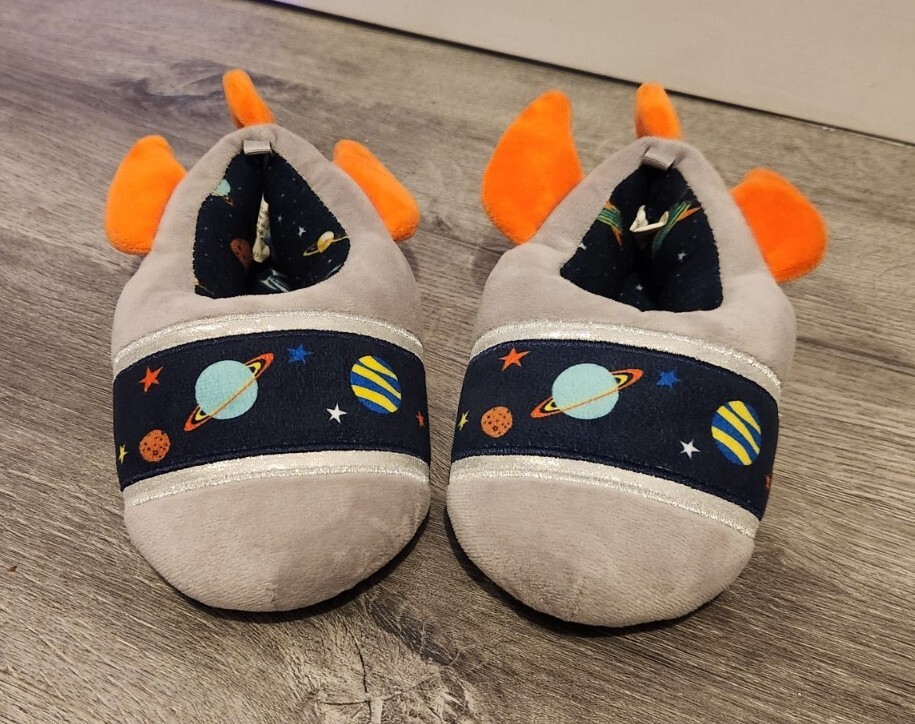 Boys Space Ship Slippers, Rocket Ship Slippers - Boys Size 9-10 ...