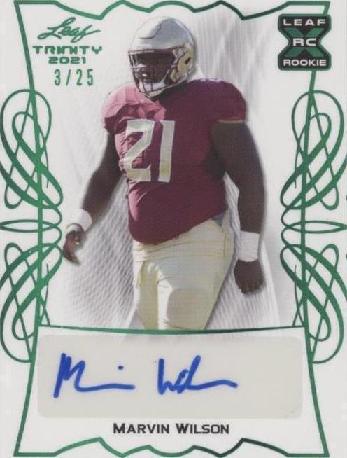 2021 Leaf Trinity - Marvin Wilson #BA-MW1 Green Spectrum /25 (AU, RC ...