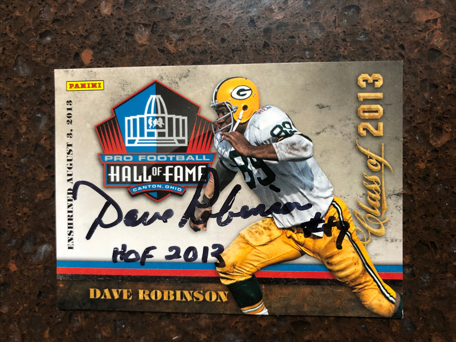 DAVE ROBINSON Signed Panini NFL Pro Football Hall of Fame Class of 2013 ...
