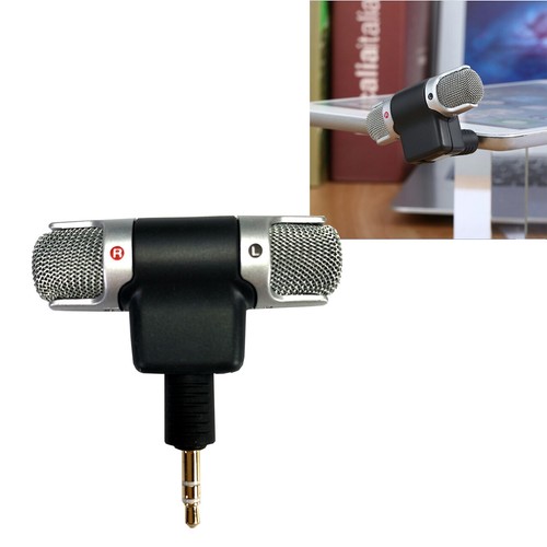 External Stereo Mini Microphone 3.5mm Fits Personal Video PC Laptop ...