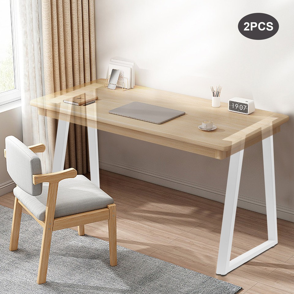 Set of 2 Metal Trapezoid Coffee Dining Table Leg Bench Desk Furniture ...