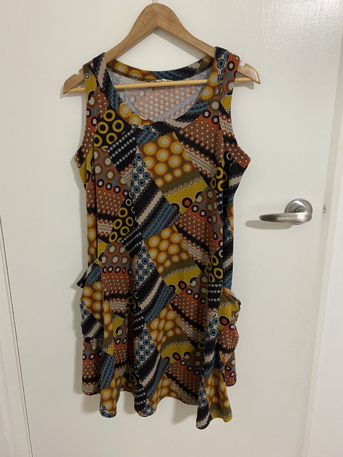 RUBY DESIGNS size L vintage geometric Stretch knit dress | eBay