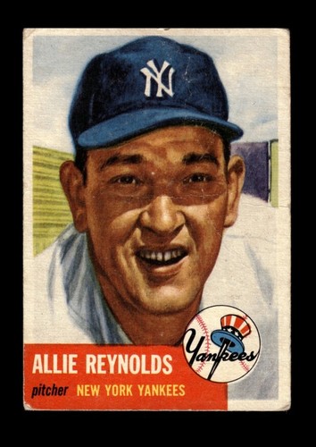 1953 Topps Set-Break #141 Allie Reynolds LOW GRADE (crease) *GMCARDS ...
