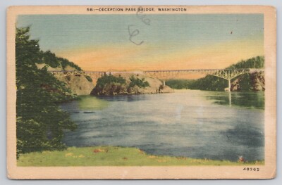 Postcard Deception Pass Bridge Washington | eBay
