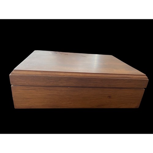 Wood Hinged Lid Brown Box Removable Insert Jewelry Cigars Storage | eBay