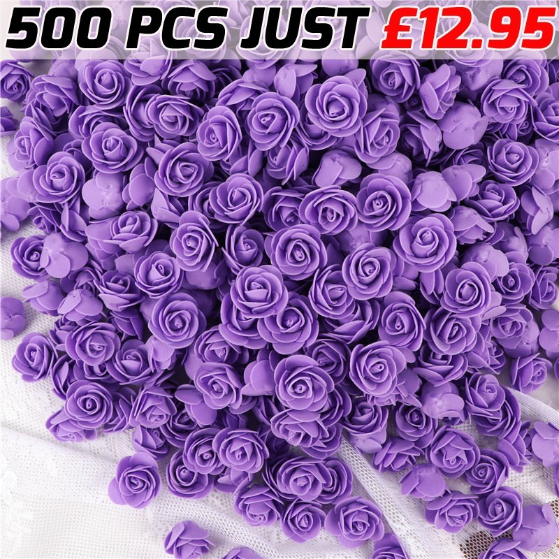 500 Foam Mini Roses WHOLESALE Heads Buds Small Flowers Wedding Home ...