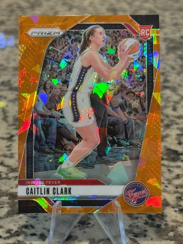 2024 Panini Prizm WNBA Caitlin Clark Rookie Orange Ice Prizm RC Fever ...