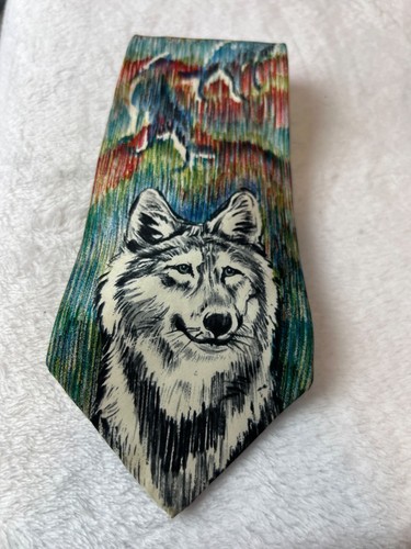 WWF World Wildlife Fund Wolf Necktie Tie Gray Wolves | eBay