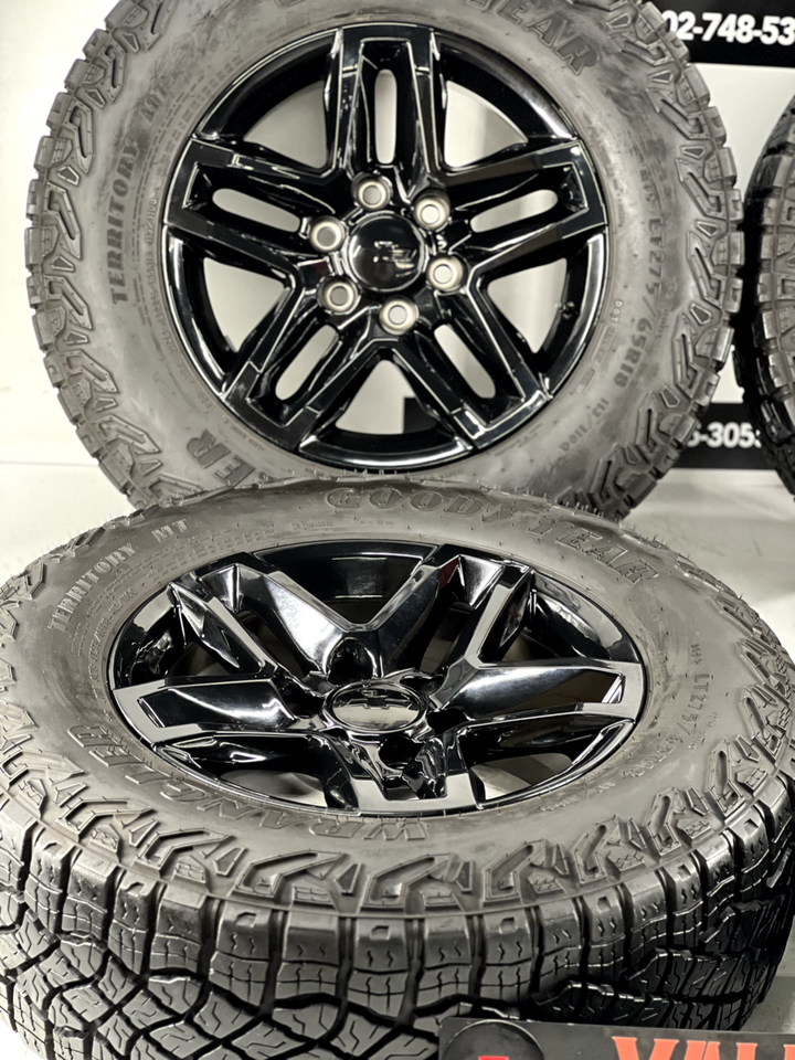 18" BLACK CHEVY SILVERADO ZR2 WHEELS TIRES LT LTZ SIERRA OEM RIMS 6X139 ...
