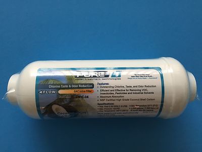 REVERSE OSMOSIS IN-LINE CARBON FILTER 6 X 2 1/4" FPT THREADED ENDS - 9 ...