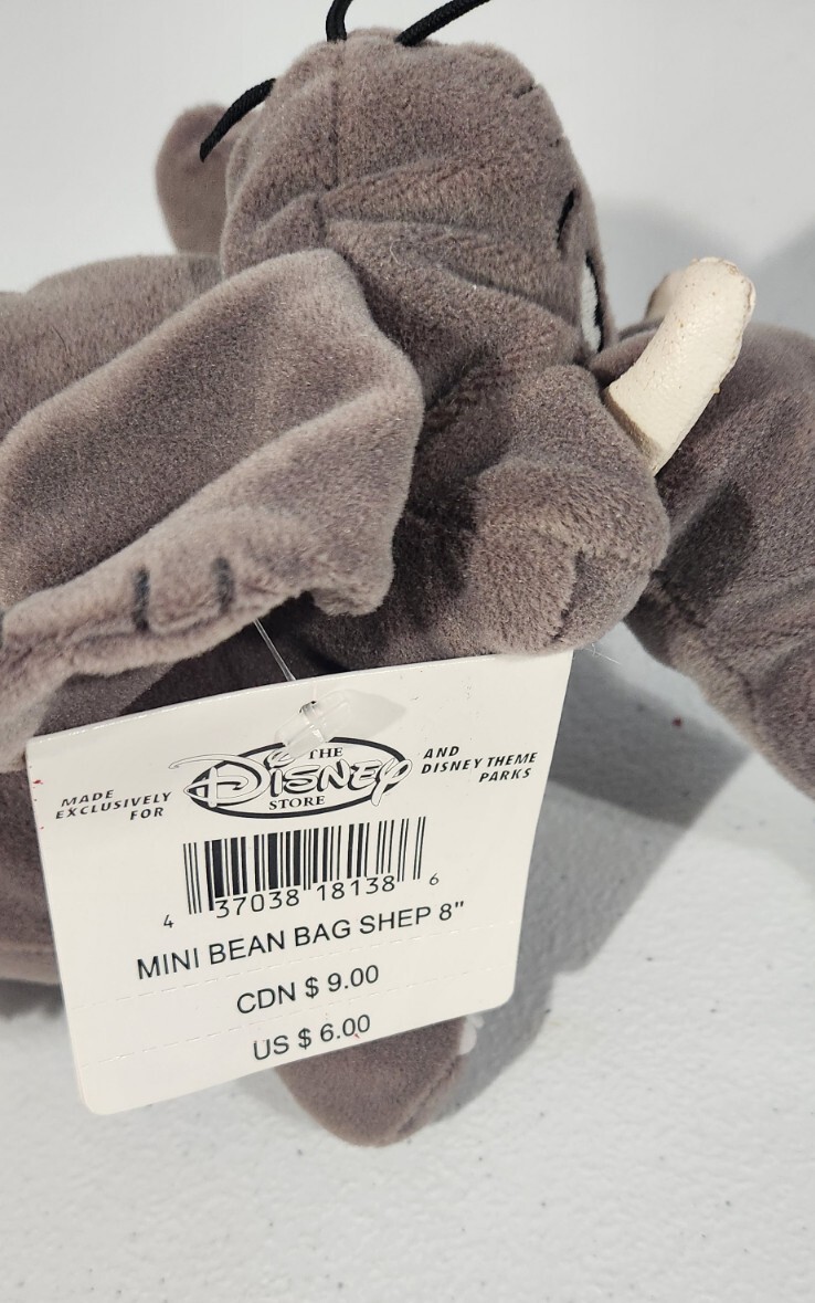 The Disney Store George of the Jungle Shep Elephant Bean Bag Plush 8 ...