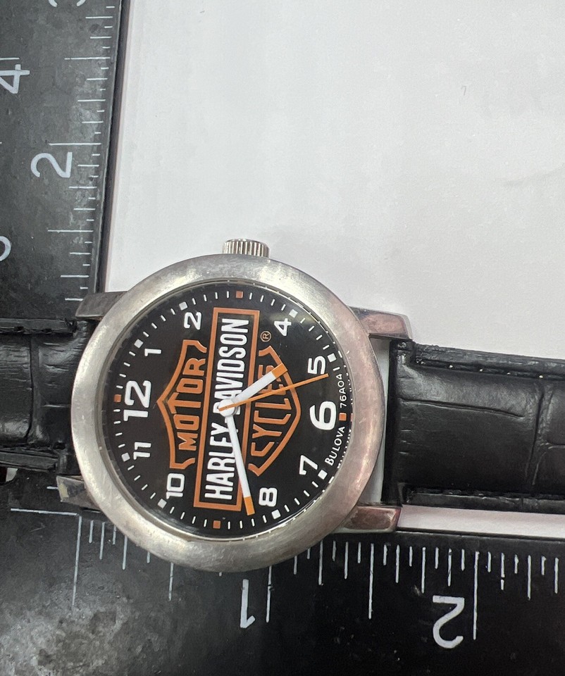 Harley Davidson Motorcycles Wrist Watch Black Band Bulova Watch New ...