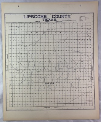 Antique General Land Office Map Lipscomb County Texas Showing Plats ...