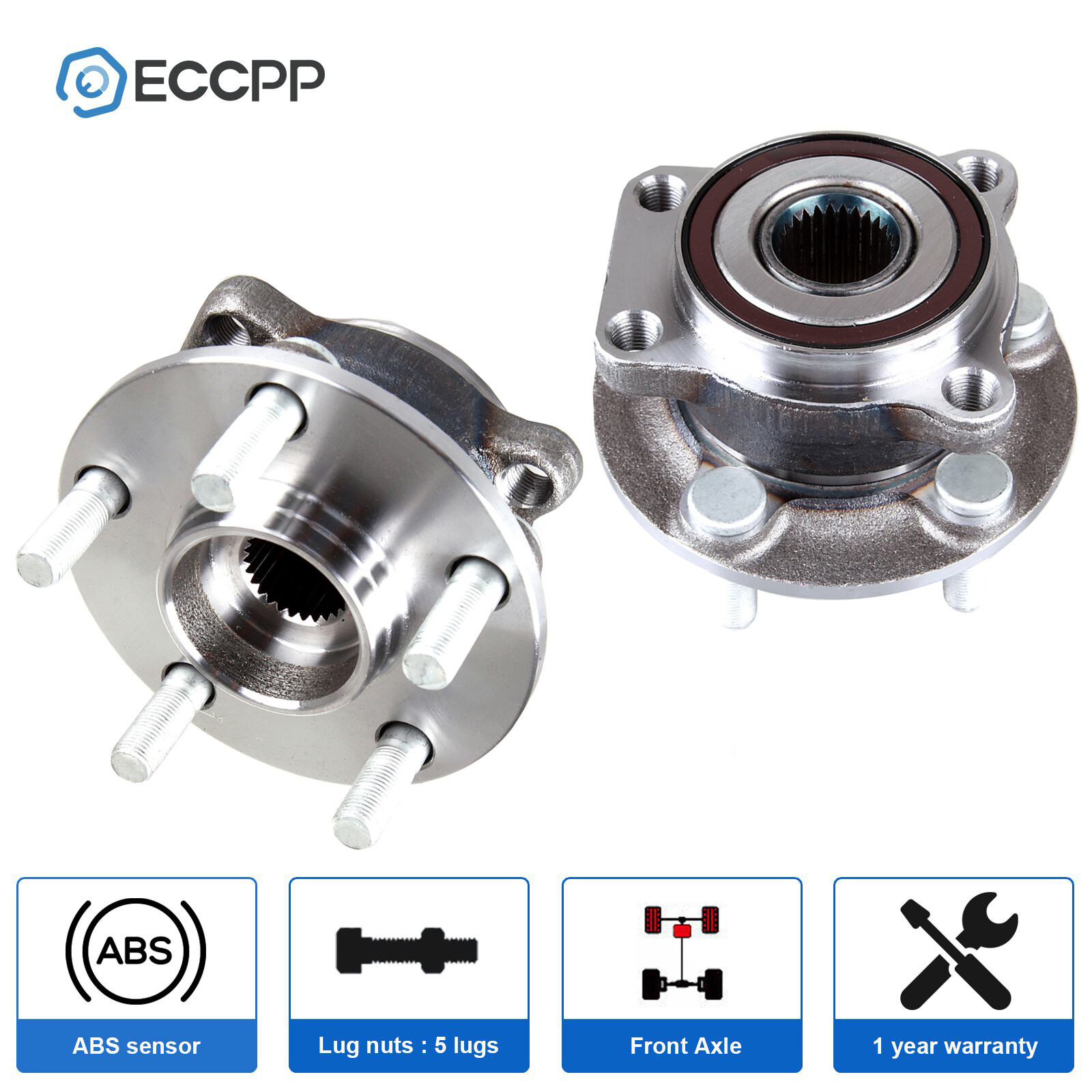 2P Wheel Hub Bearings Assembly Front For Subaru Legacy Outback Impreza ...