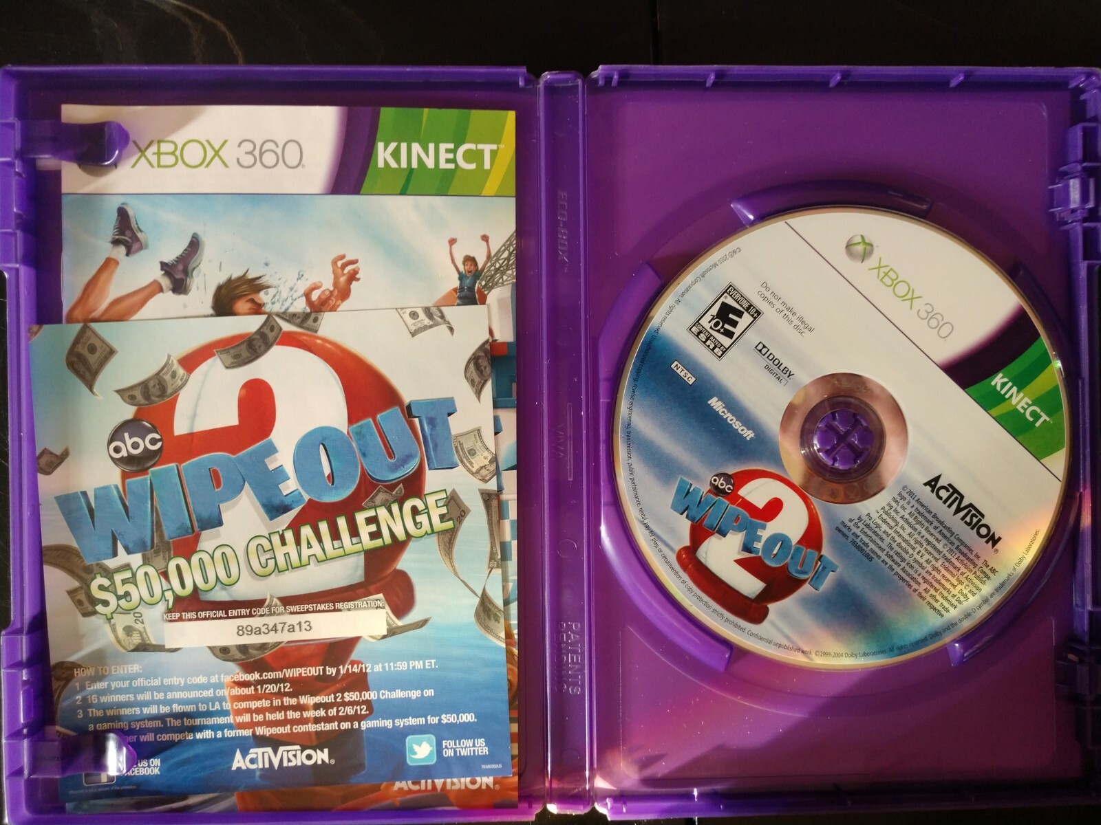 Wipeout 2 (Microsoft Xbox 360, 2011) Requires Kinect CIB Adult Owned ...