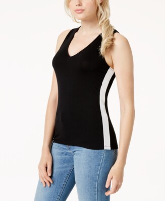 Bar III Varsity V-Neck Tank Top Medium NWT | eBay