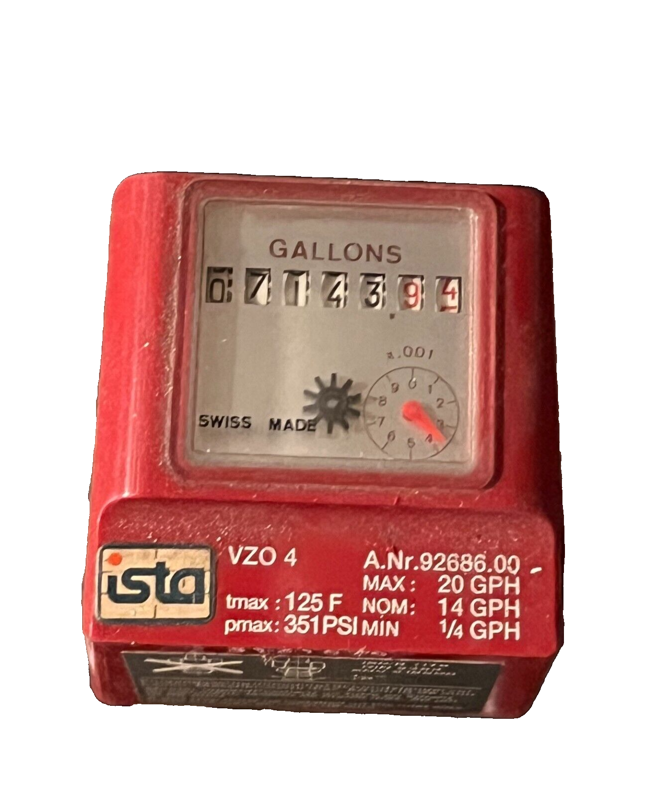 Aqua Metro ista VZO 4 Oil Counter/ Fuel Oil Meter | eBay