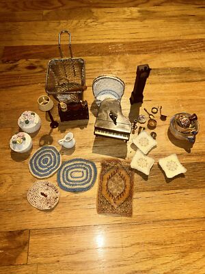 Dollhouse Miniatures Vintage Accessories Mixed Lot Of 32 Pieces ...