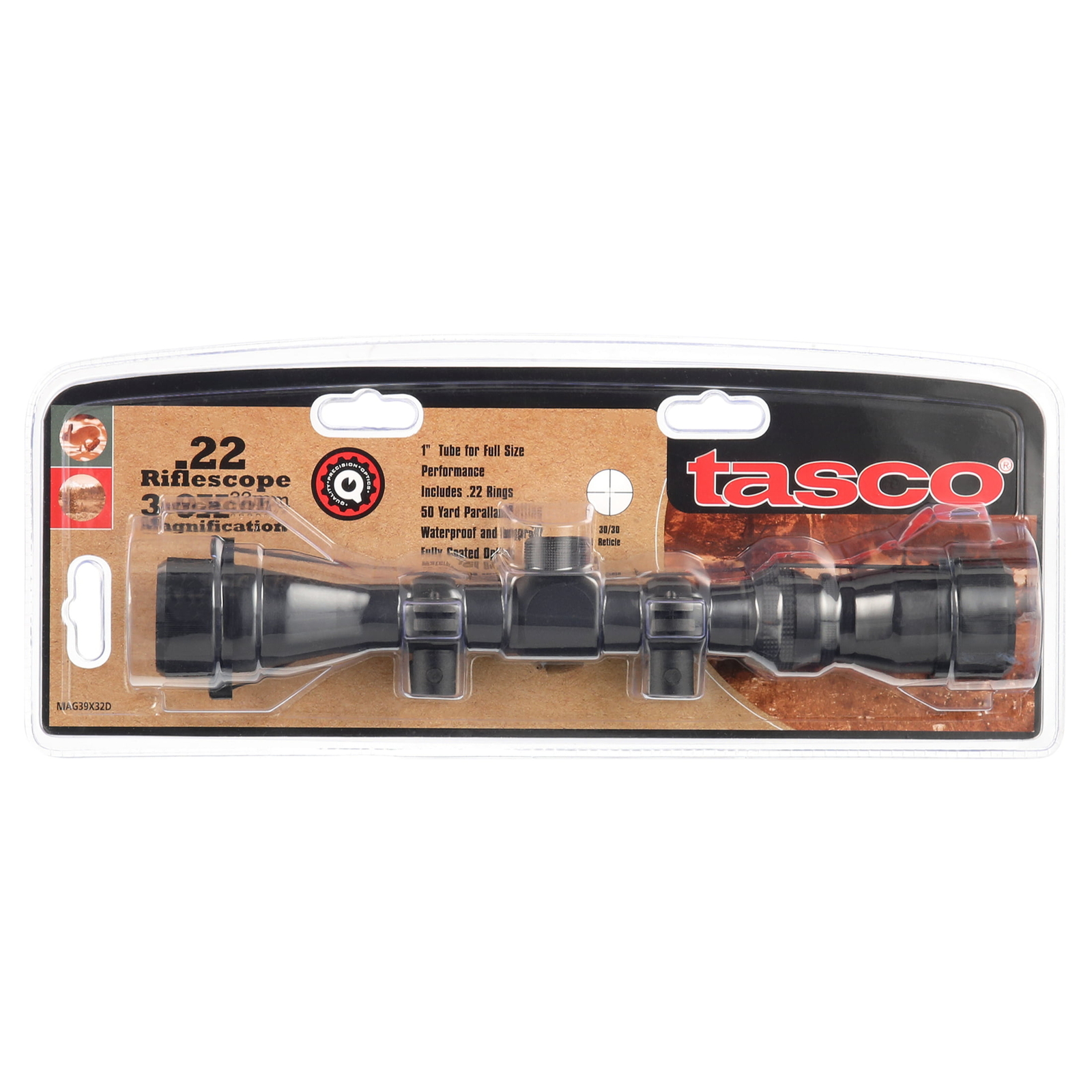 Tasco Mag 22 Rimfire Rifle Scope 3-9X32mm 1"Tube 30/30 Reticle with ...