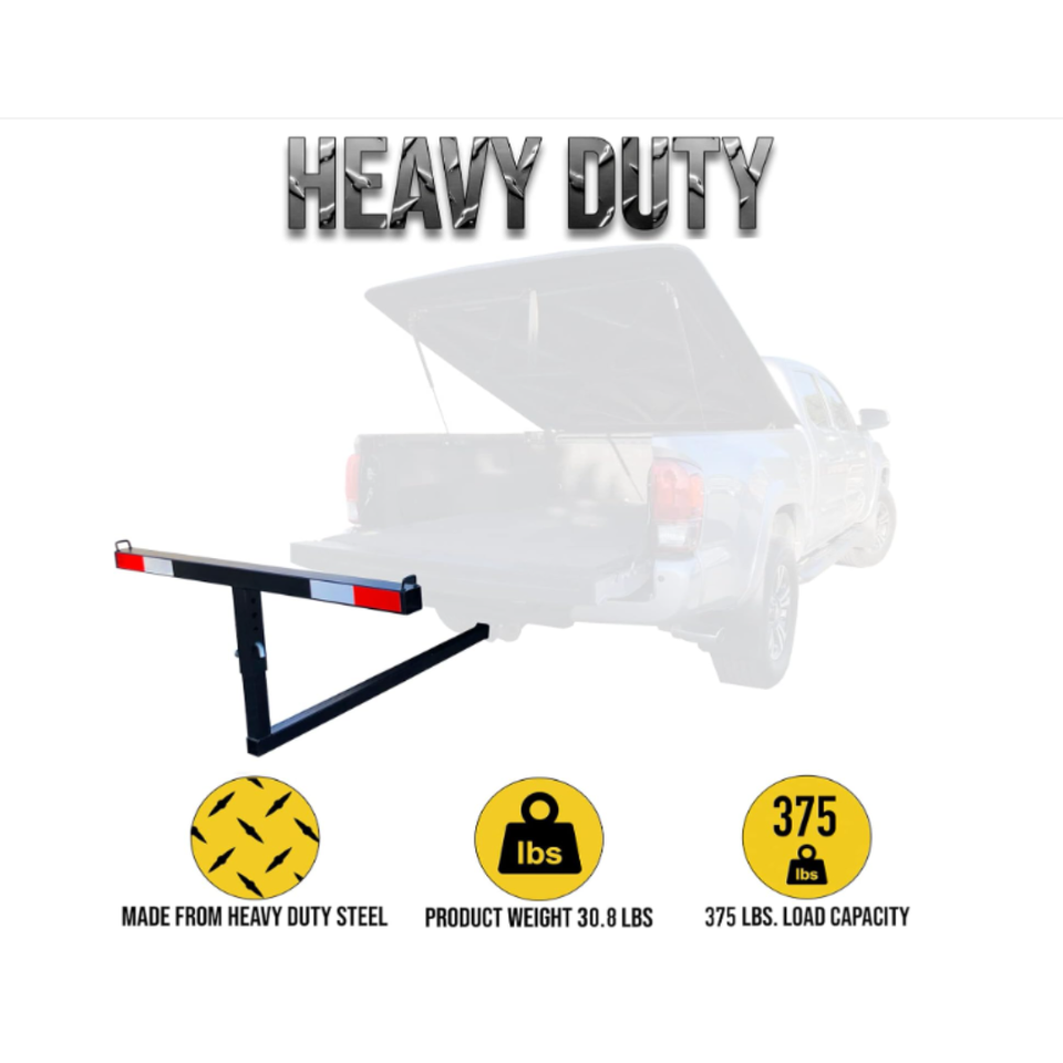 350LB Load Extender Truck Hitch Support Haul Ladder Lumber Rack Roof ...