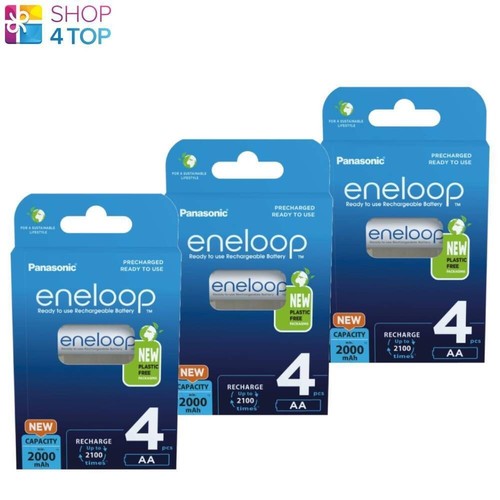 12 PANASONIC ENELOOP RECHARGEABLE AA HR6 BATTERIES BLISTER PACK 1.2V ...
