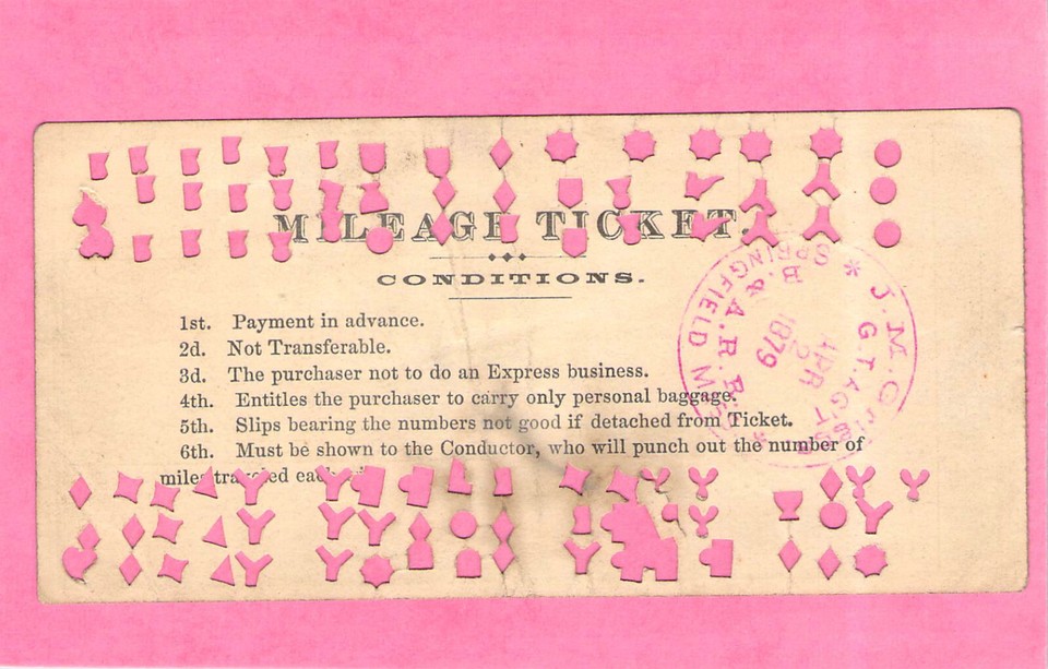 1879 BOSTON ALBANY NEW YORK 500 MILE PUNCH RAILROAD RAILWAY PASS | eBay