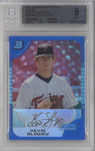 2005 Bowman Draft Chrome Blue Refractor /150 Kevin Slowey #BDP68 BGS 9 ...