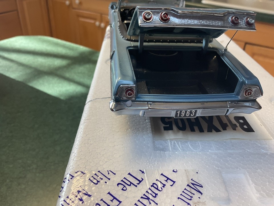 1/24 Franklin Mint Blue 1963 Chevrolet Impala SS Convertible With Box ...