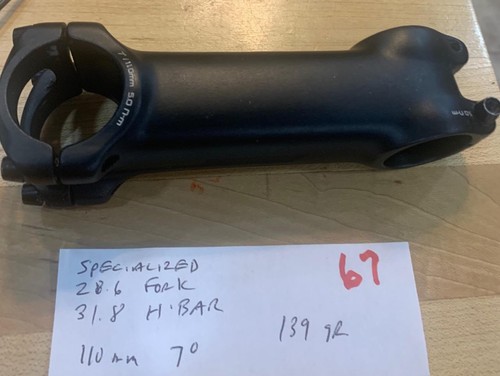 NOS Specialized Road Bike Threadless Stem 110mm 7 Degree 31.8 Steerer ...