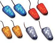 K & S LED Mini Triangle Marker Lights Chrome/Blue Lens 25-9700 | eBay