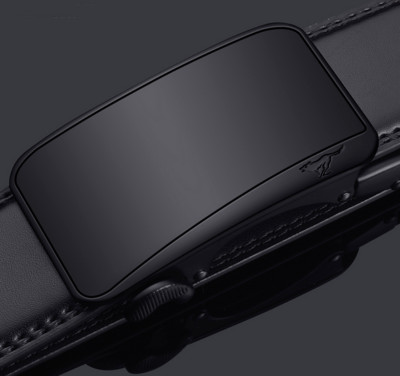 Septwolves Men women waist belt cow leather Auto lock Buckle black ...