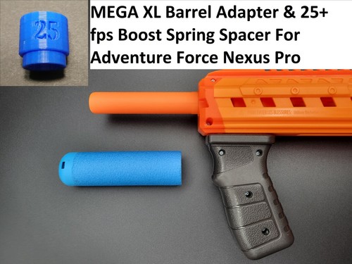 Mega XL Barrel & 25fps Spring Spacer For Nexus Pro Adventure Force Dart ...