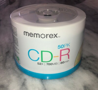 Memorex CD-R 50 Pack | 52X | 700Mo | 80 Min | Brand New Factory Sealed ...