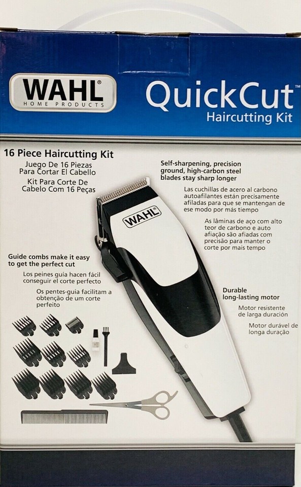 Wahl #9314-2408 Quick Cut 16 Piece Hair Cutting Kit Trimmer Clipper NEW ...