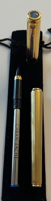 Leboeuf Gold - Plated Fluted pen w/Australian Opal Inlay, Box & Papers ...