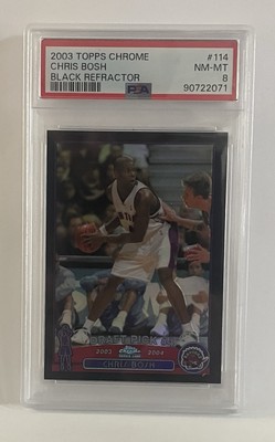 2003 Topps Chrome #114 Chris Bosh RC Rookie Black Refractor /500 PSA 8 ...