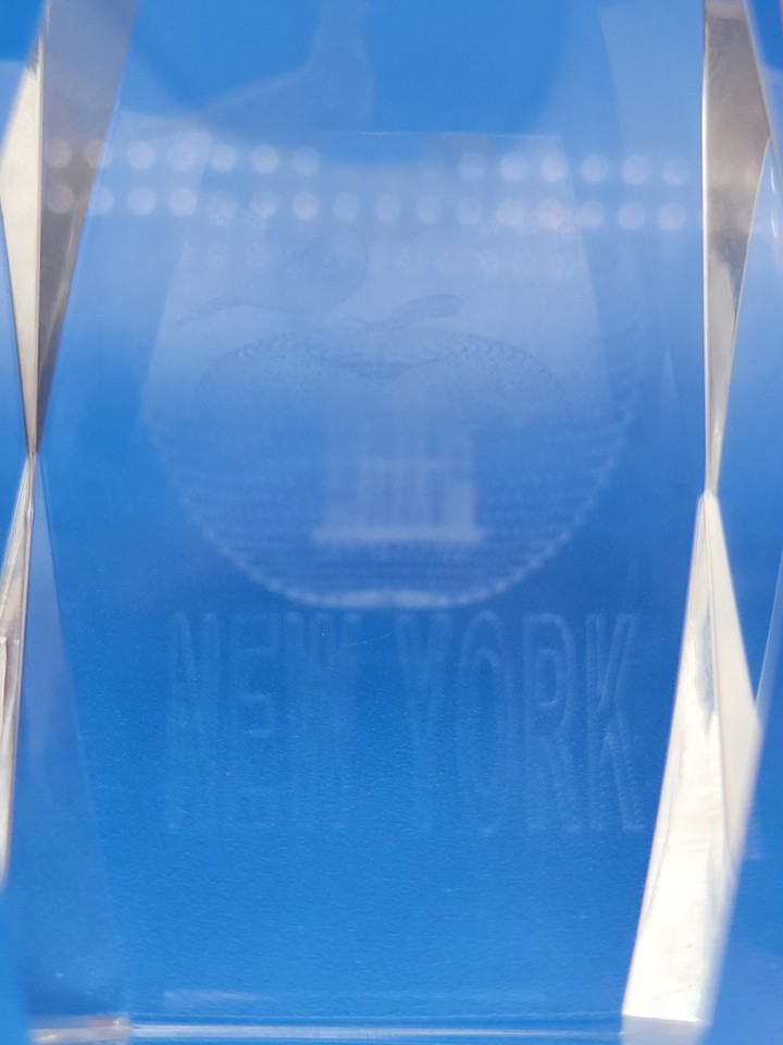 Laser Etched Glass Paperweight New York Big Apple | eBay