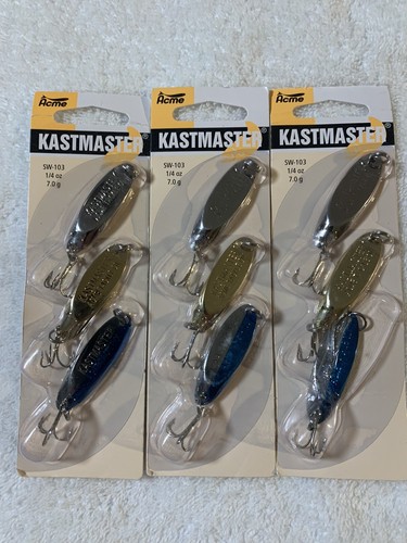 (LOT OF 3 PACKS) ACME KASTMASTER JIGS 1/4oz. COLORS AS PICTURED NIP 9 ...
