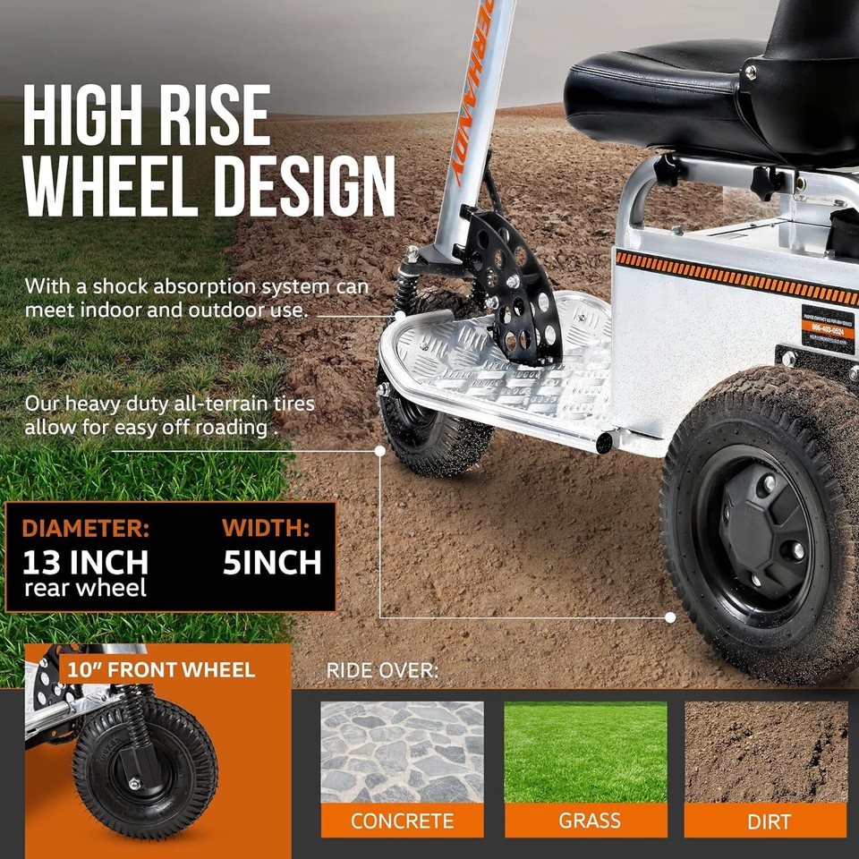 SuperHandy Electric Tugger Cart, Industrial Tow Tractor Riding Scooter ...