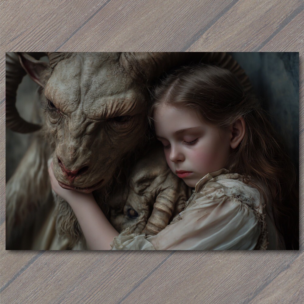 POSTCARD Scary Monster Girl Weird Creepy Unusual Nightmare Pet ...