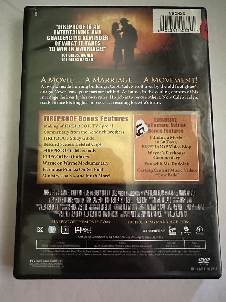 Fireproof (DVD, 2008, Special Collectors Edition) Kirk Cameron, Erin ...