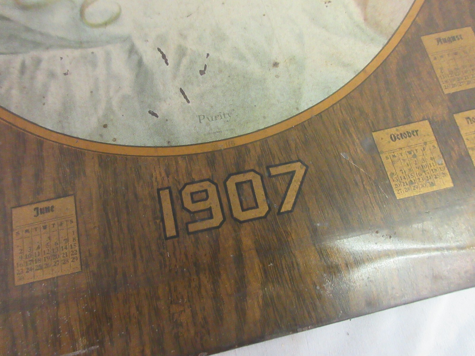 VINTAGE ADVERTISING 1907 CALENDAR SIBLEY & MC ALLISTER CLOTHES TIN 113 ...