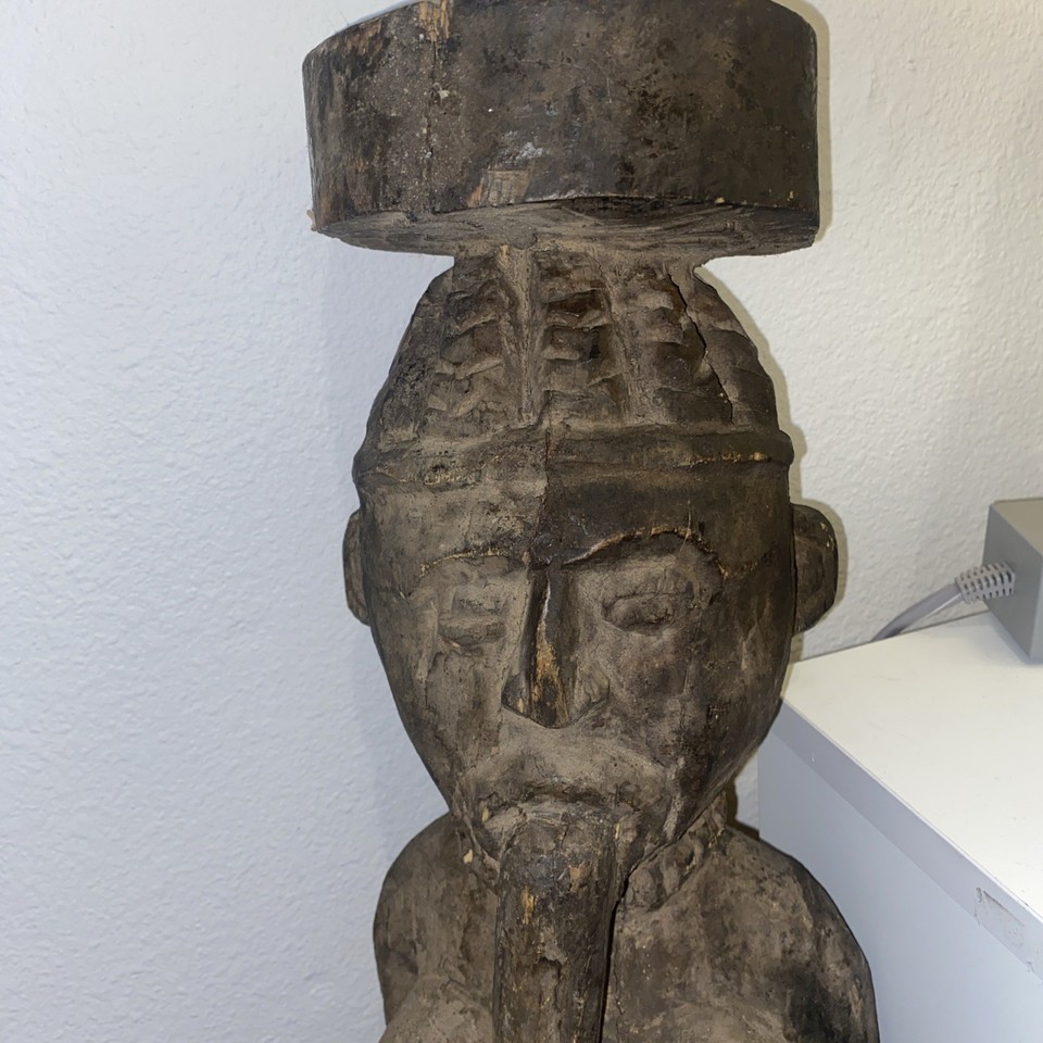 Dogon Female Figure Statue Large Wooden Music Instrument Mali Very Rare ...
