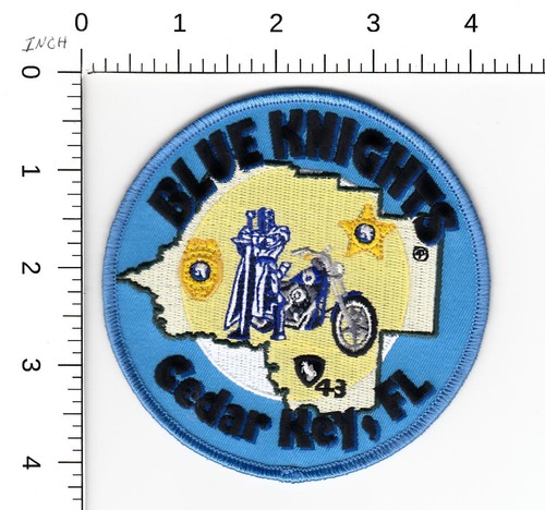 BLUE KNIGHTS CEDAR KEY FLORIDA POLICE MOTORCYCLE CLUB COLLECTIBLE PATCH ...