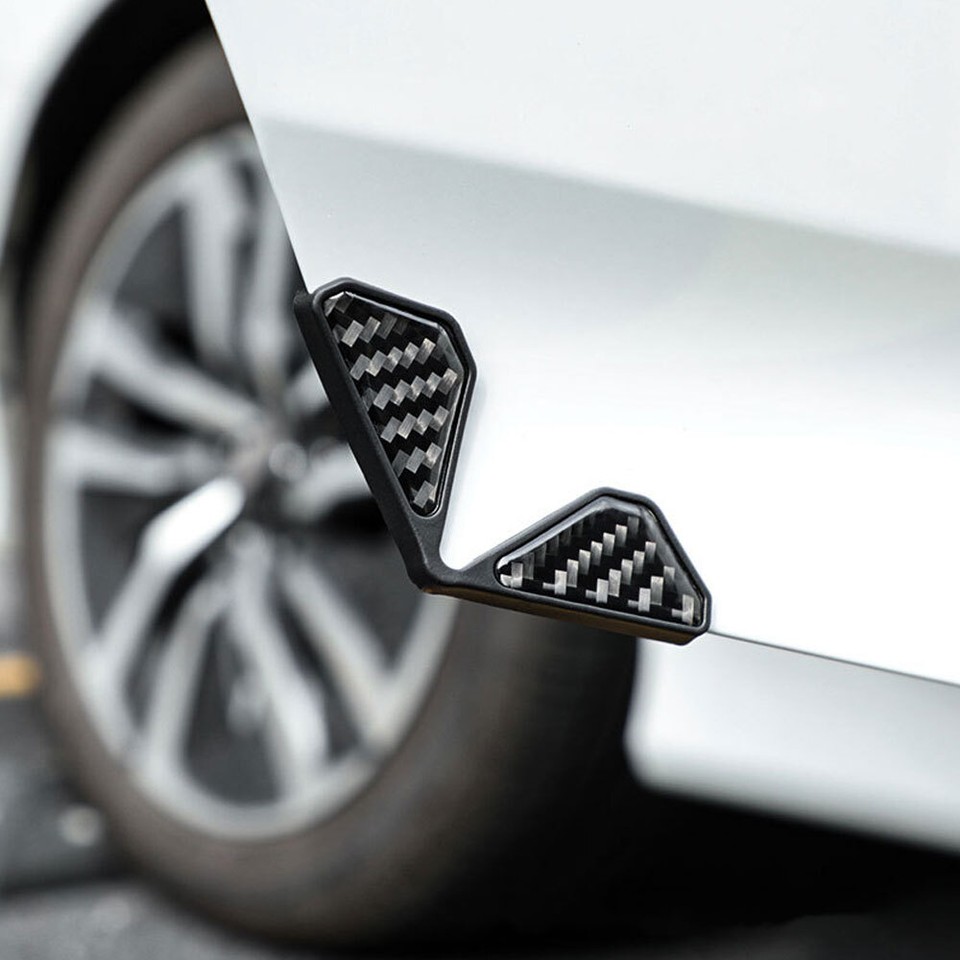 2Pcs Black Car Door Corner Cover Sticker Anti-Scratch Protector Car ...